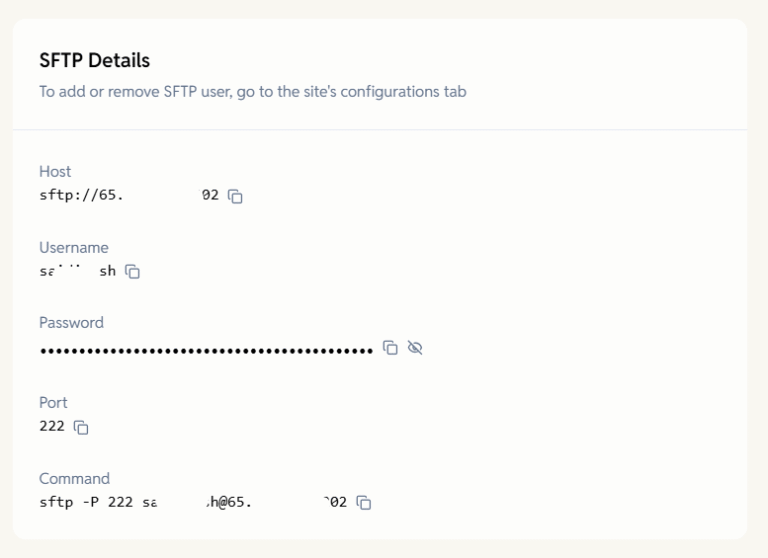 Access EE Site via SFTP
